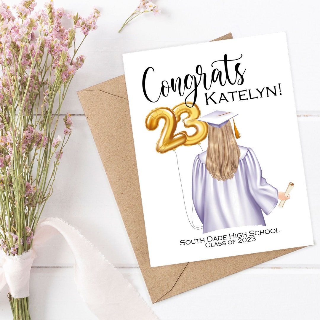 PERSONALIZED GRADUATION Card for Class of 2025 Congratulations Graduate ...