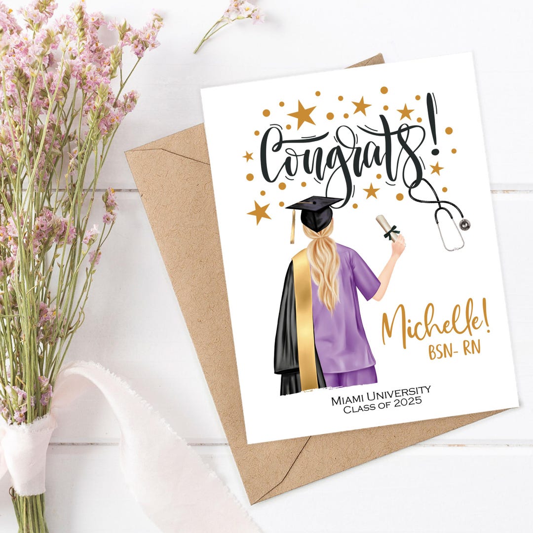 Nurse Graduation Card for Nurse Congratulations on Nursing Degree ...