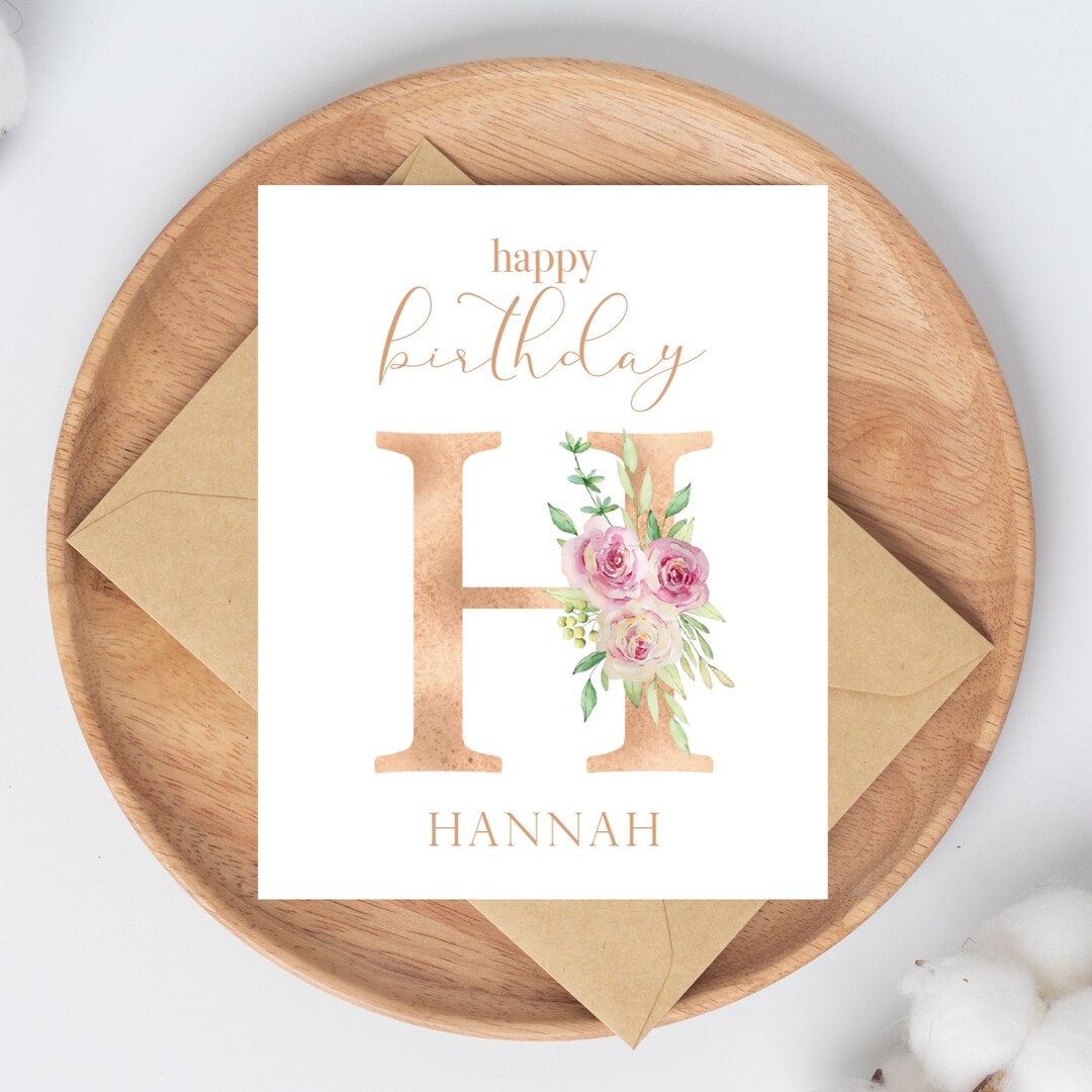 CUSTOM BIRTHDAY CARD, Personalized Monogram Card for a Unique and ...
