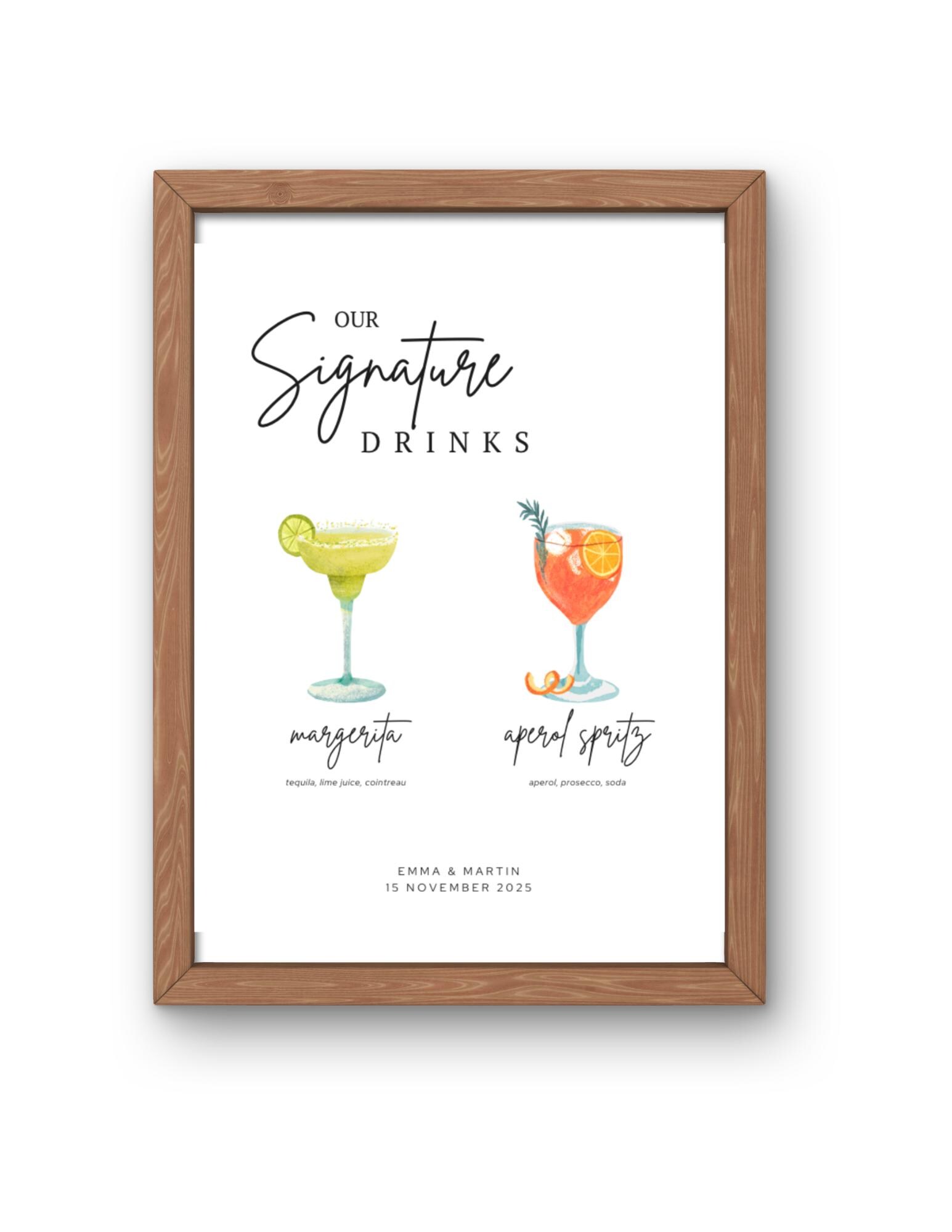 Digital Signature Drink Sign Template, Wedding Drink Sign, Bar Sign ...