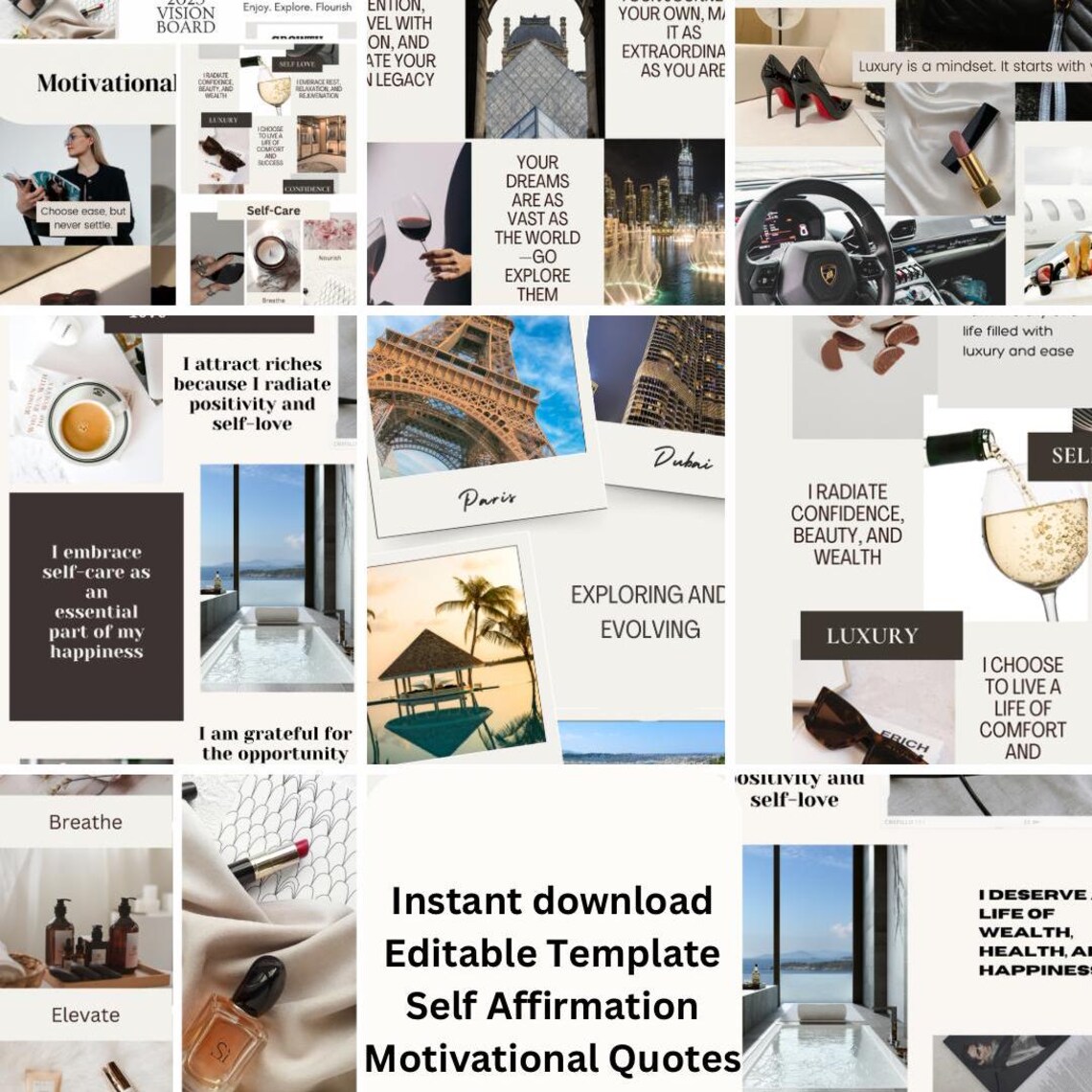 2025 Vision Board. Printable Pdf Vision Board Template. Manifestation ...