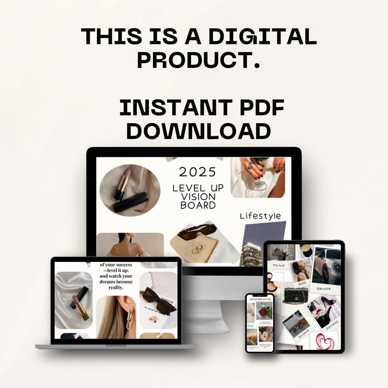 2025 Vision Board. Printable Pdf Vision Board Template. Manifestation ...