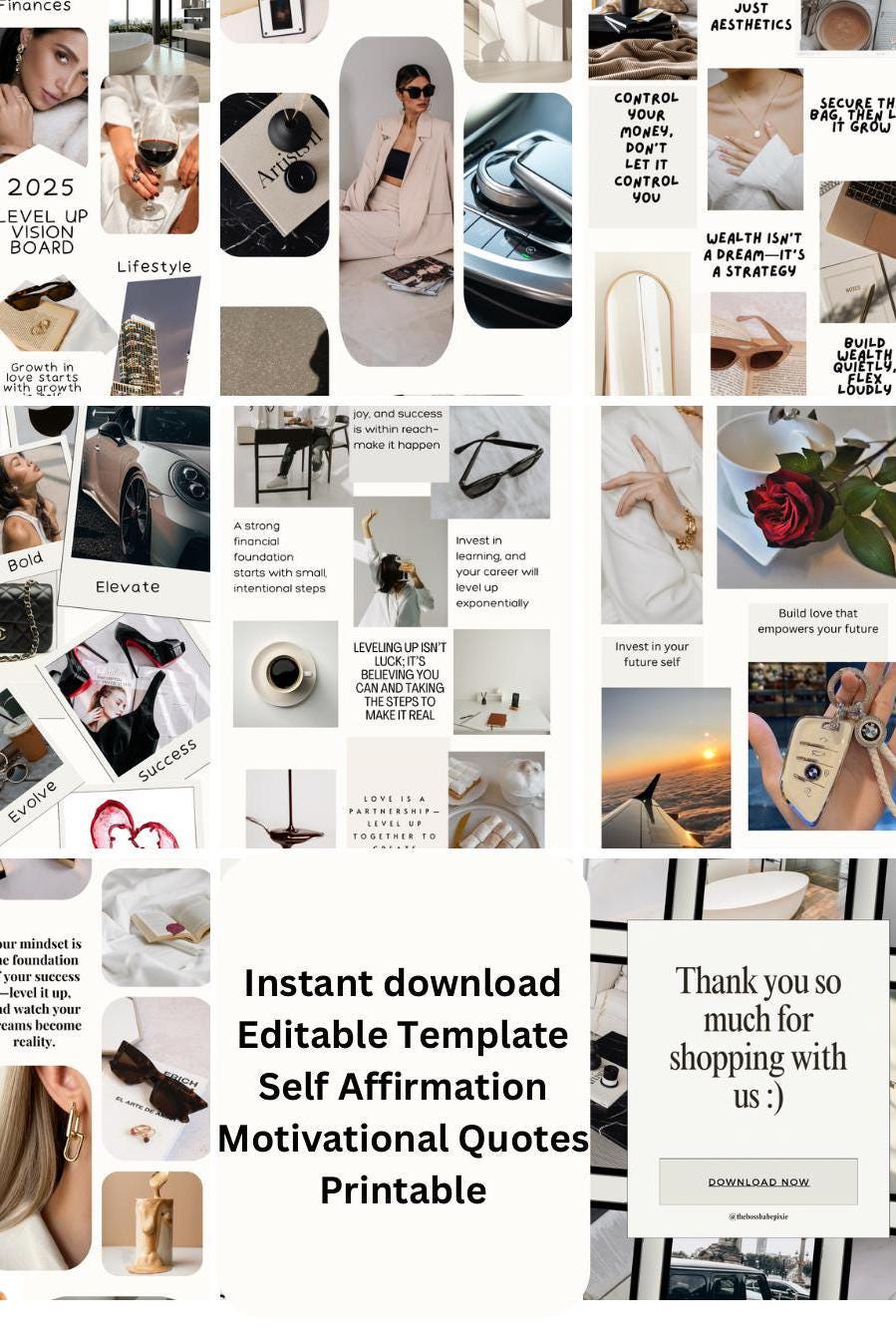 2025 Vision Board. Printable Pdf Vision Board Template. Manifestation ...