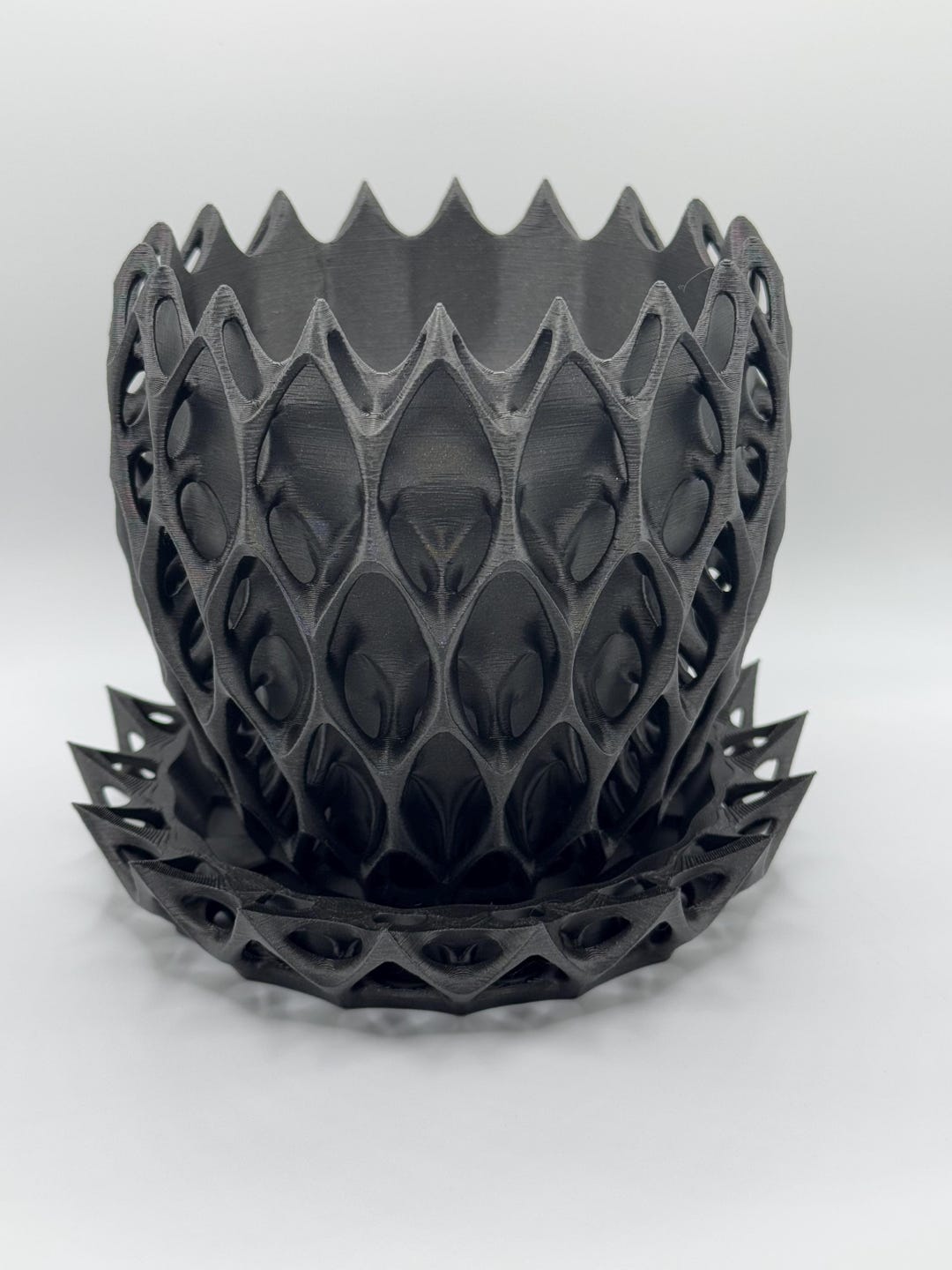 Large Gothic Black Sculpted Planter - Etsy
