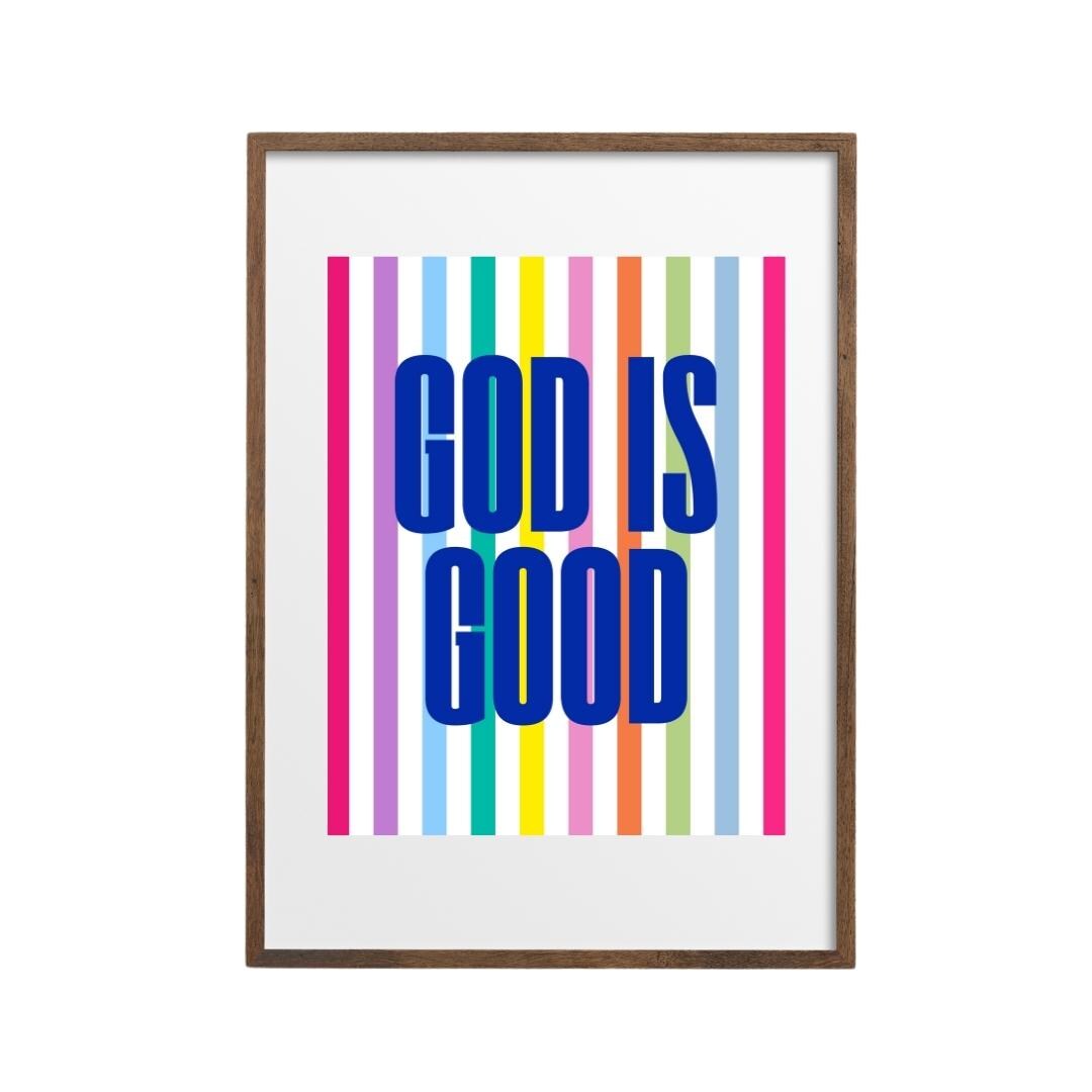 God is Good, Bold Stripes, Christian Wall Art, Trendy Printable ...