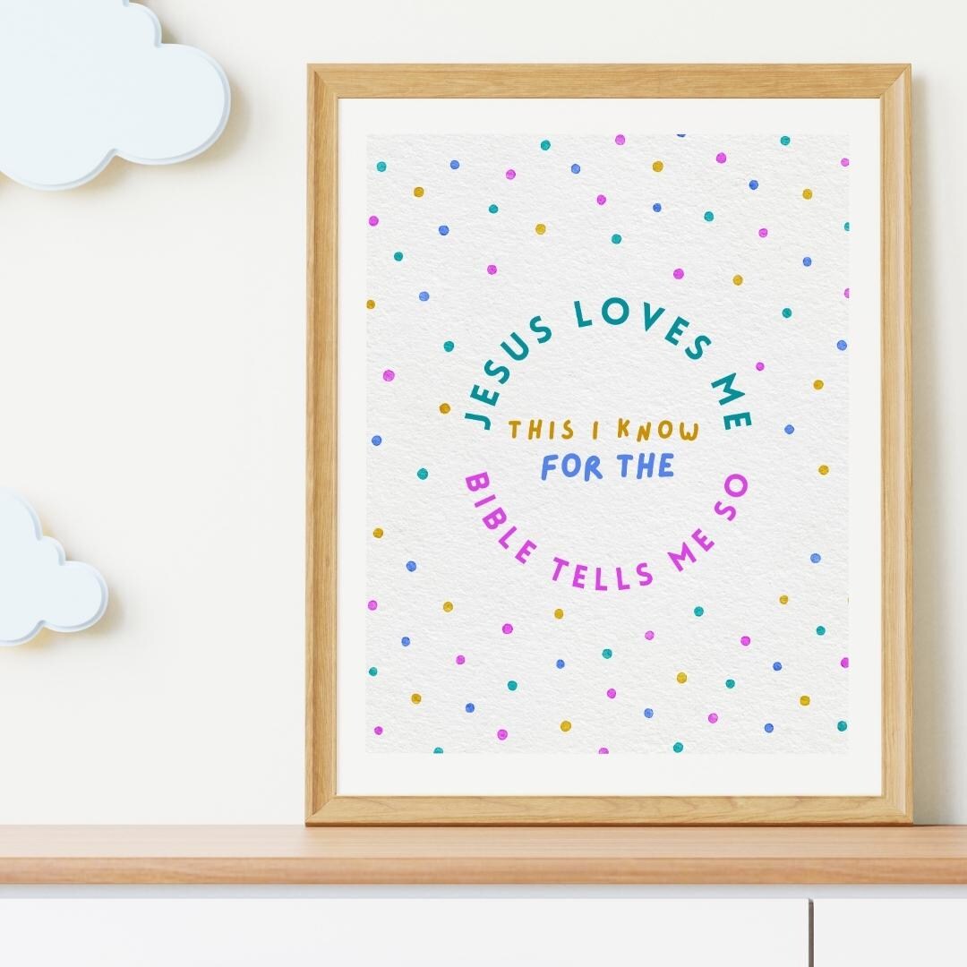 Jesus Loves Me This I Know Christian Wall Art, Trendy Printable ...