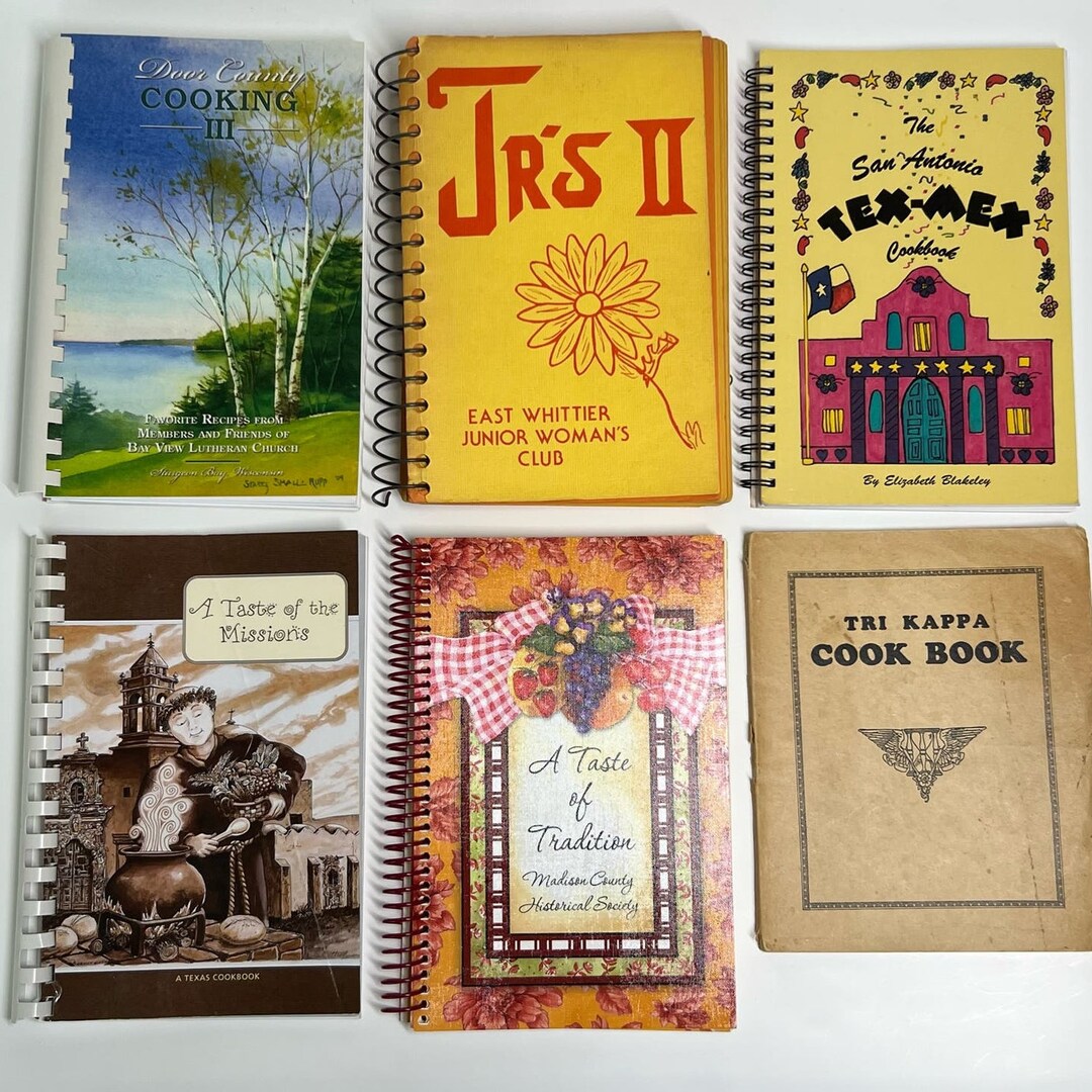 Lot of 6 Vintage Club Church Community Group Spiral Bound Cookbooks - Etsy