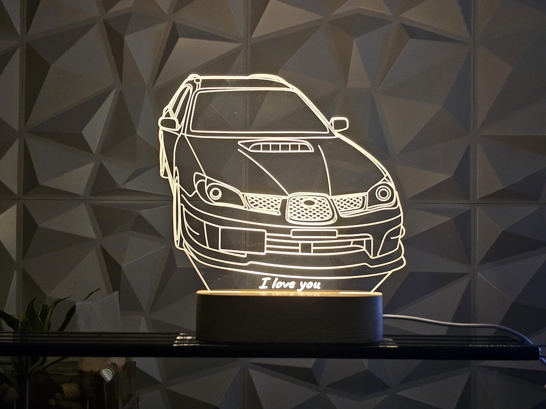 Personalized Car Sketch LED Lamp: Custom Engraved 3D Night Light - Etsy