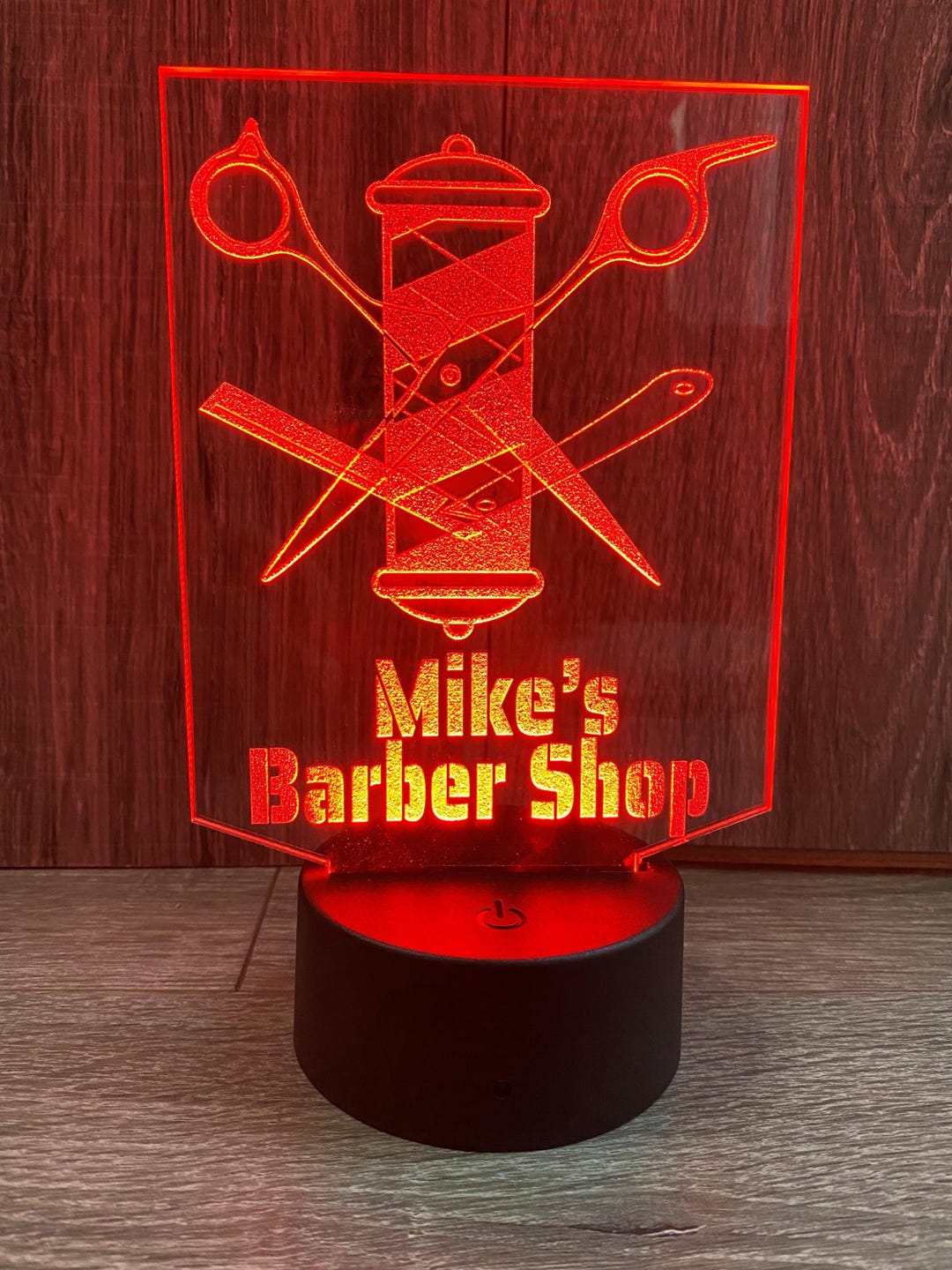 Personalized Barber Shop LED Table Lamp: 16-color Remote Control - Etsy