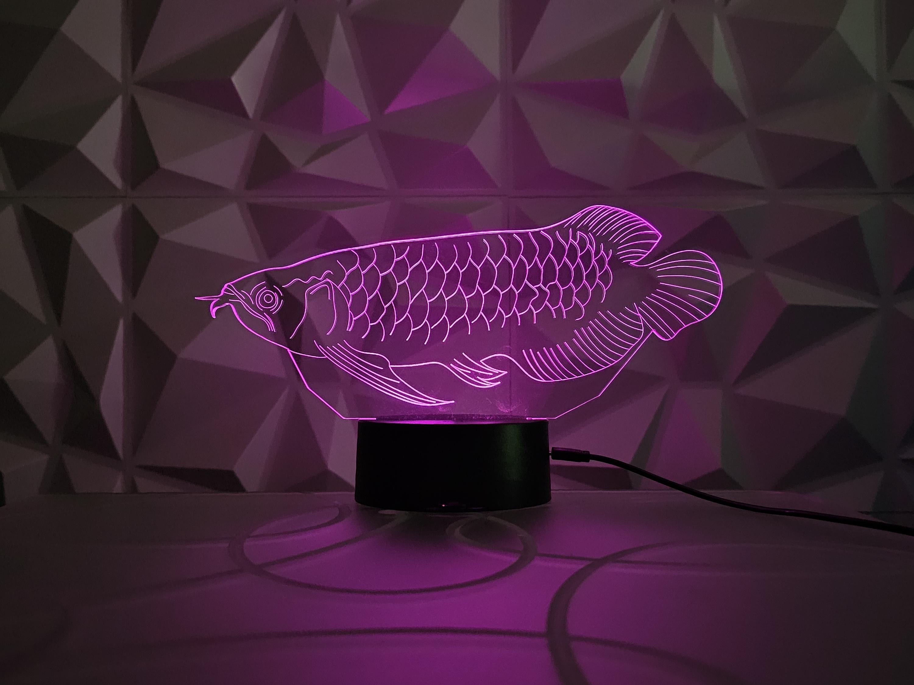 Arowana Fish 3D LED Night Light: Fisherman Gift - Etsy