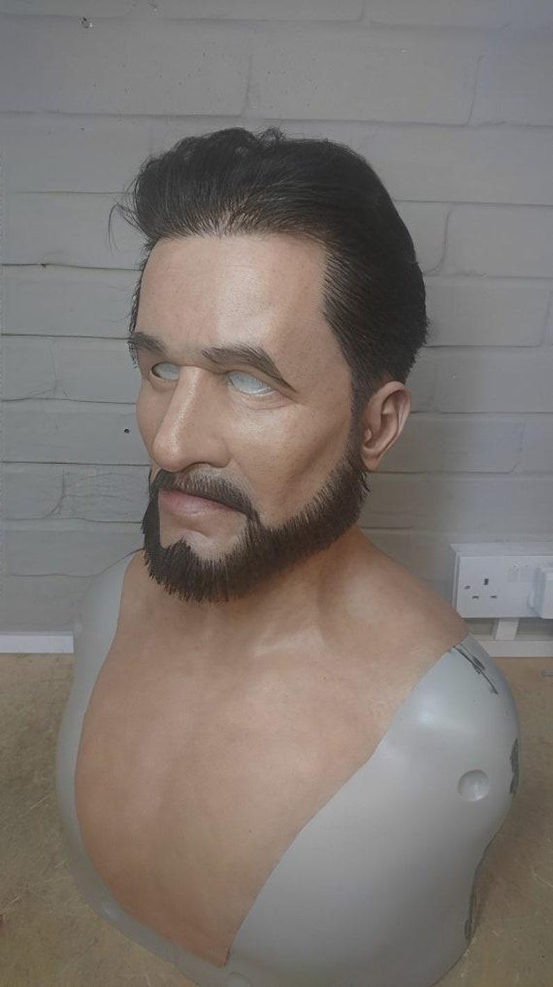 Ultra-realistic Young Man Silicone Mask With Dark Hair and Beard ...