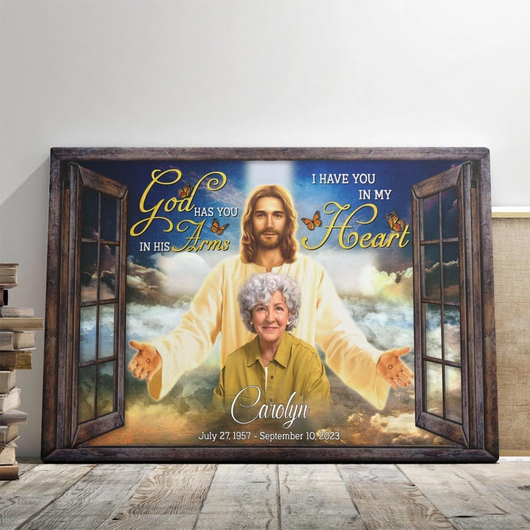 Personalized Memorial Canvas Print: Jesus & Loved One Remembrance - Etsy