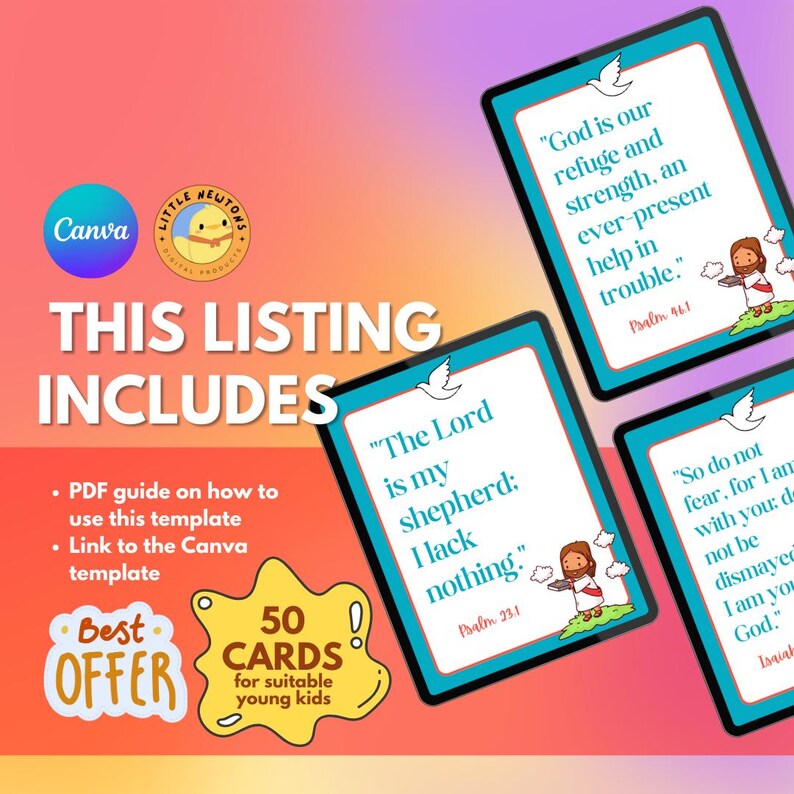 Christian Affirmation Flashcards for Kids and Young Adults, Positive ...