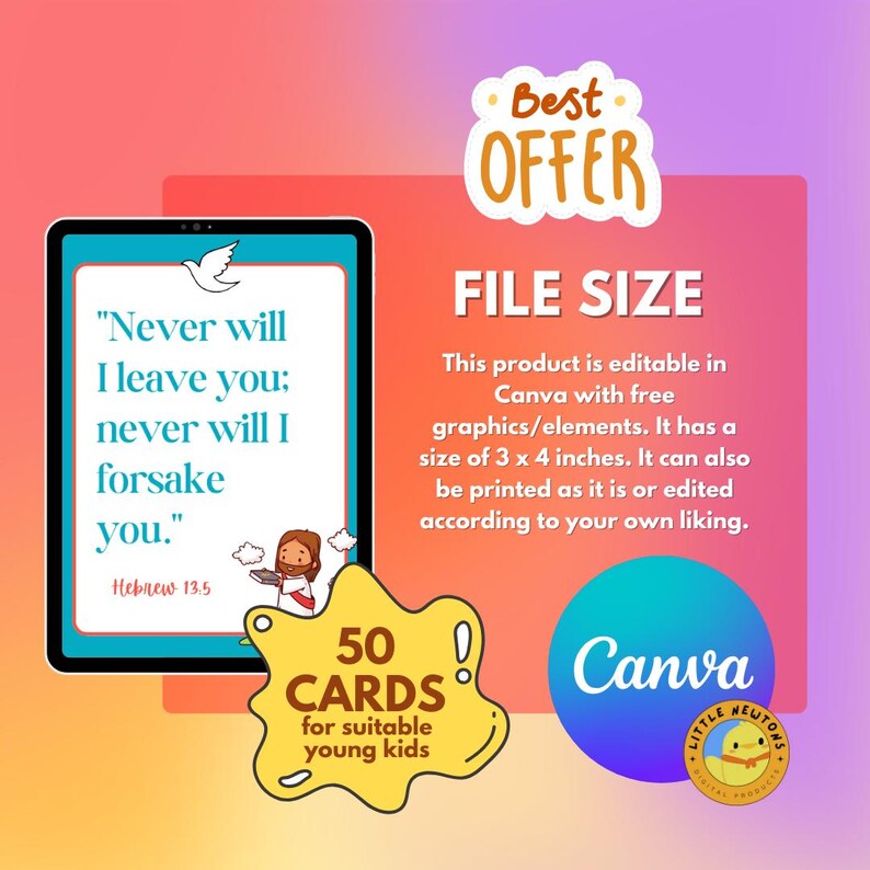 Christian Affirmation Flashcards for Kids and Young Adults, Positive ...