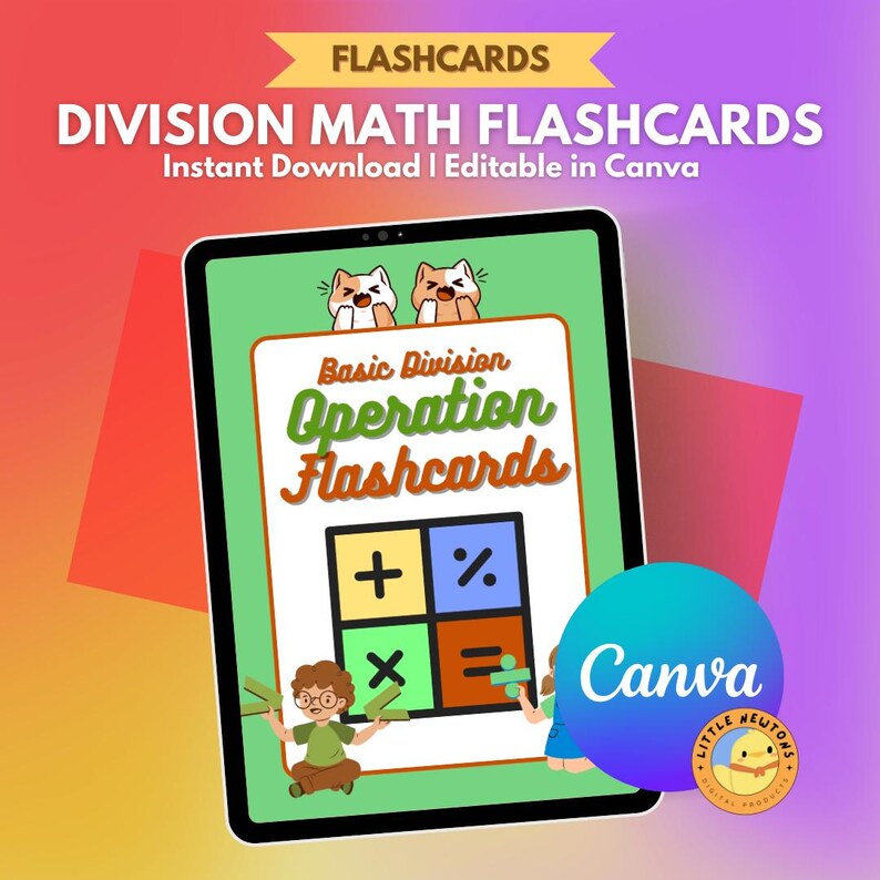 Division Math Flashcards Printable and Editable Basic Divide Worksheets ...