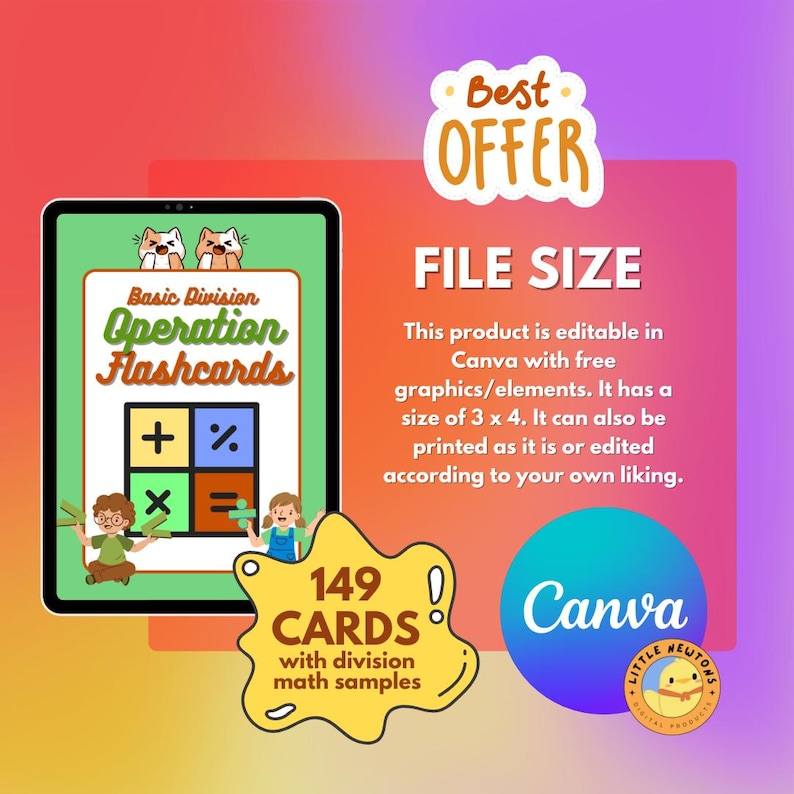 Division Math Flashcards Printable and Editable Basic Divide Worksheets for Kindergarten ...