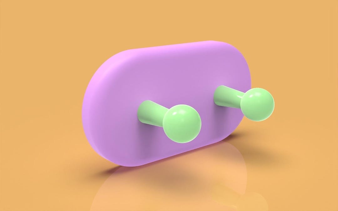 Playful Double Peg Hanger – 3D Printable STL File - Etsy