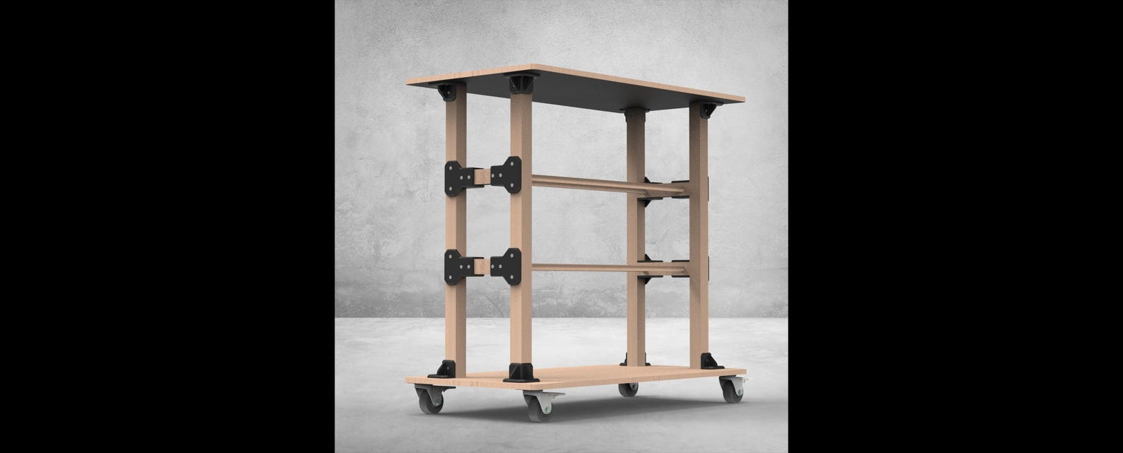 Under-dimension 3D Printer Table With Two Shelves for Filament Rolls ...