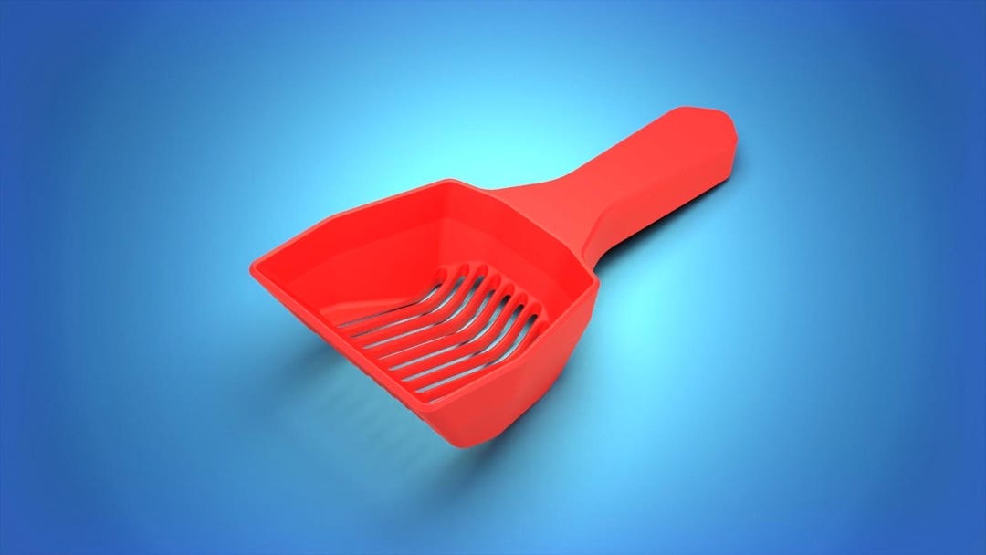STL File | Cat Litter Scoop – 3D Printable Large Poop Scoop With Handle ...