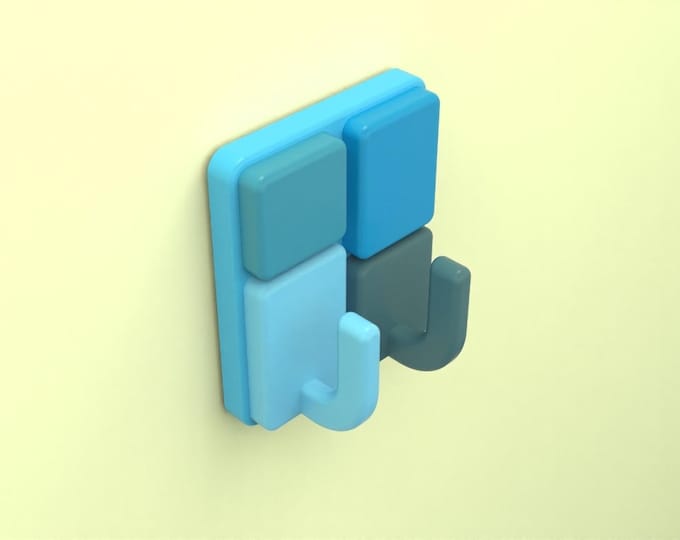 3D Printable Wall Hanger: Modern Multi-hook Organizer (STL File) - Etsy