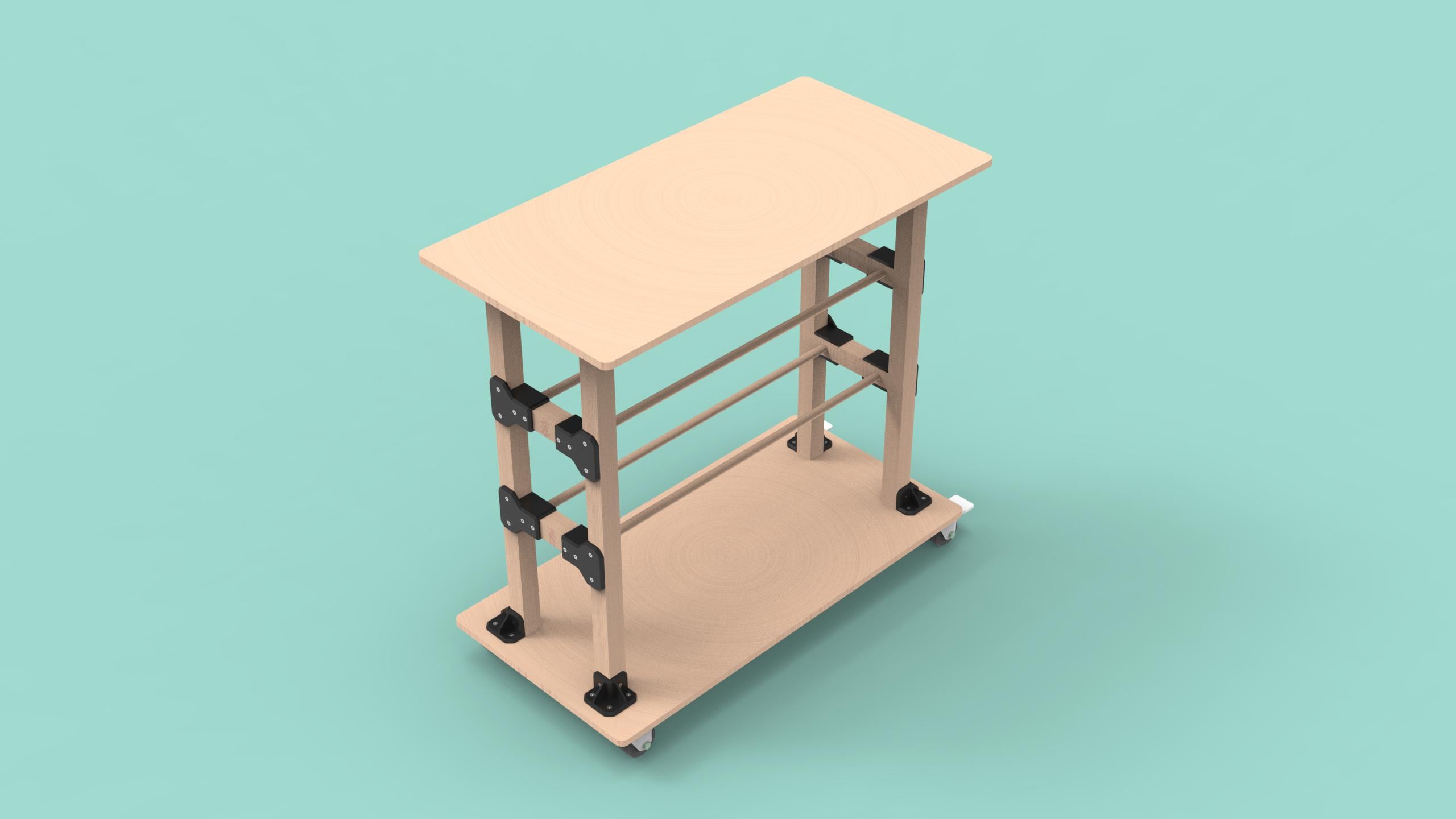 Under-dimension 3D Printer Table With Two Shelves for Filament Rolls ...