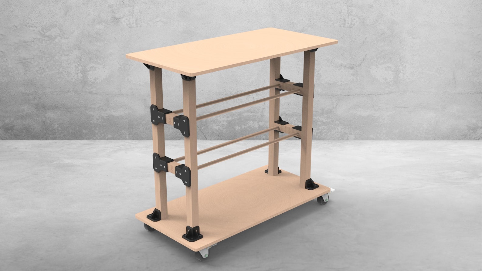 Under-dimension 3D Printer Table With Two Shelves for Filament Rolls ...