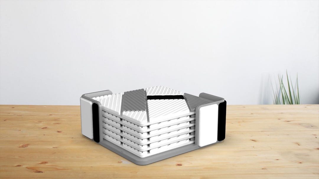 Geometric Triangle Coaster Set STL | Black & White Modern Drink ...