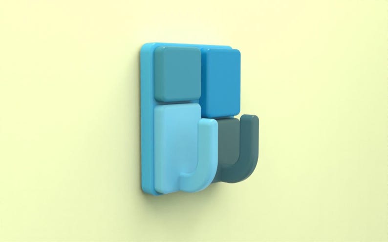 3D Printable Wall Hanger: Modern Multi-hook Organizer (STL File) - Etsy