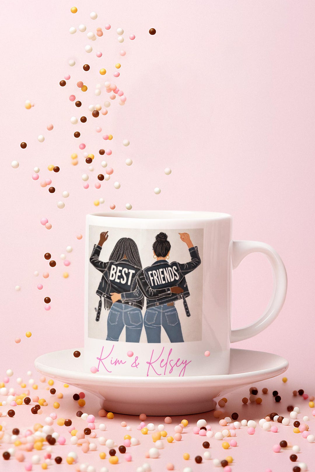 Best Friends Cutsom Mug- Best Friends Are Like Bras: Supportive, Close ...