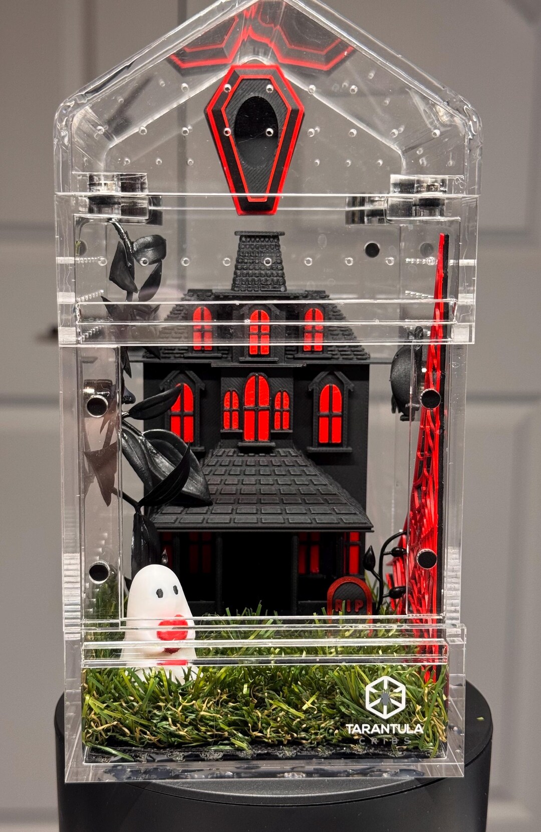 Valloween Black and Red Haunted House Jumping Spider Enclosure - Etsy