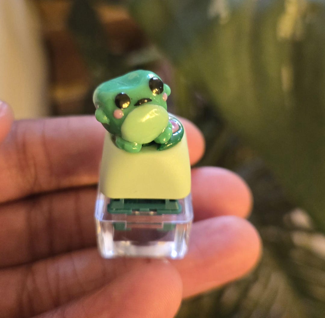Handmade Clay Chunky Green Frog Desktop Fidget Clicker. (clicky Sounds ...