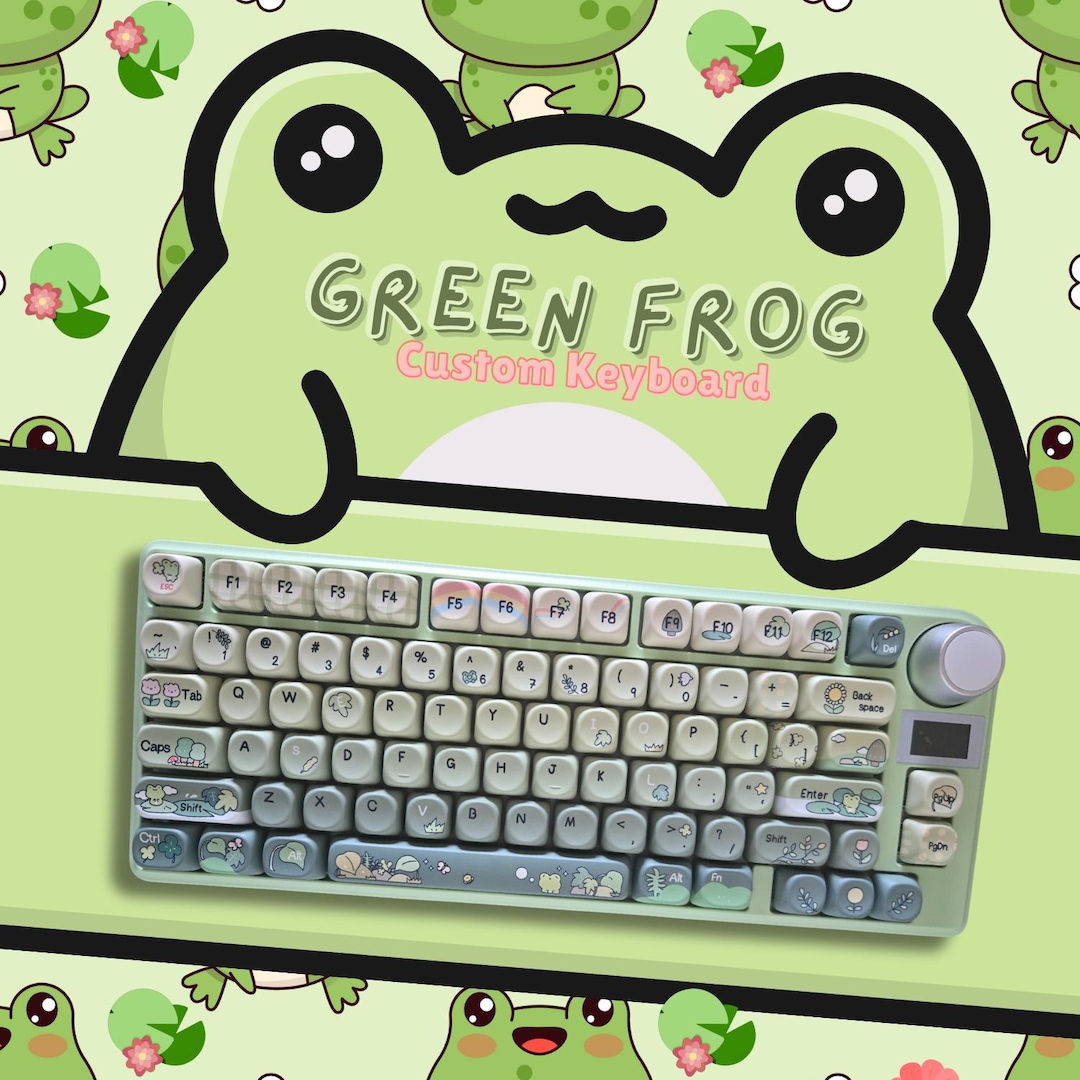 Cute Happy Green Frog Wireless TH80-X Keyboard - Etsy