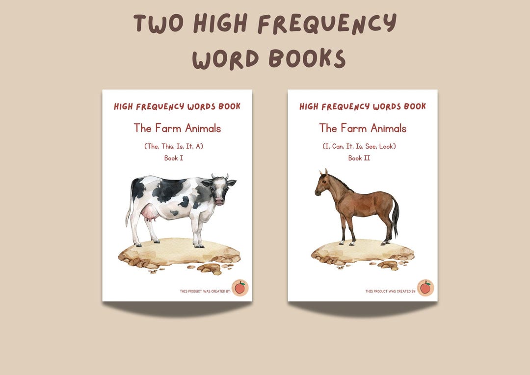 Farm Animals Early Literacy Booklets: High-frequency Words - Etsy