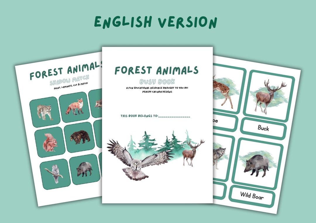 Printable Kids Activity Book: Forest Animals for Toddlers ...