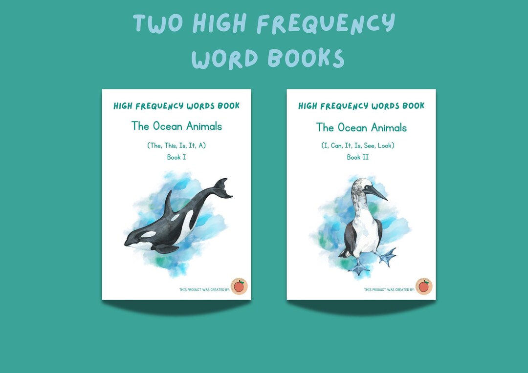 Ocean Animals Early Literacy Booklets: High-frequency Words - Etsy