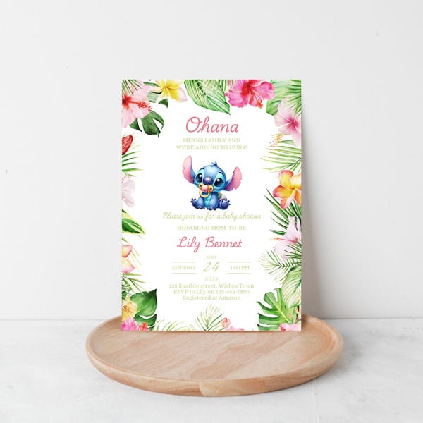 Stitch Baby Shower Invitation - Etsy