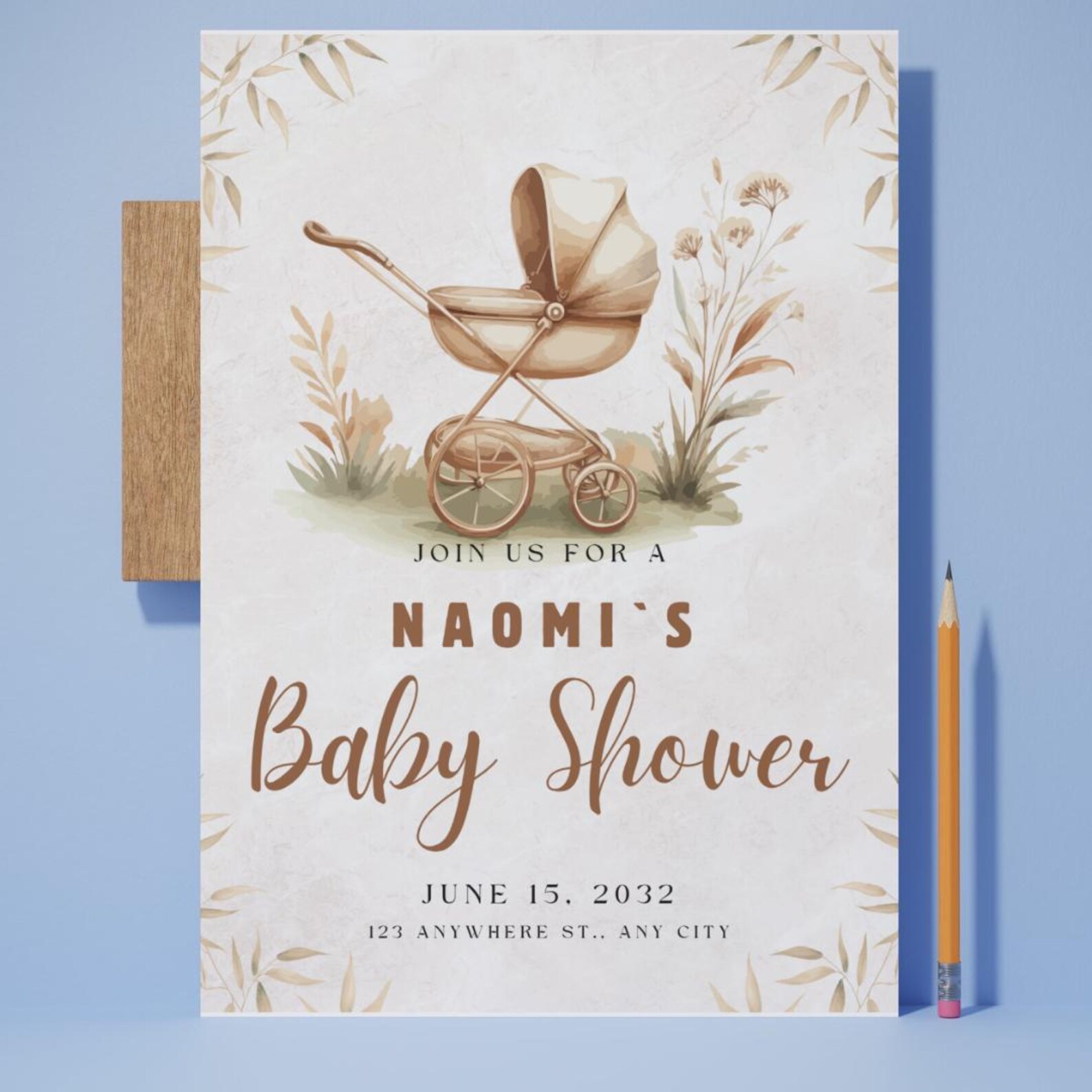 Baby Shower Invitation Digital Download, Baby Shower Invite Printable ...