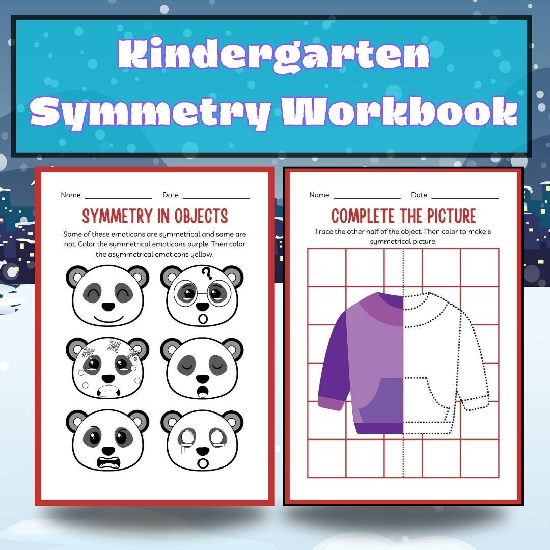 Kindergarten Math Symmetry Workbook - Etsy