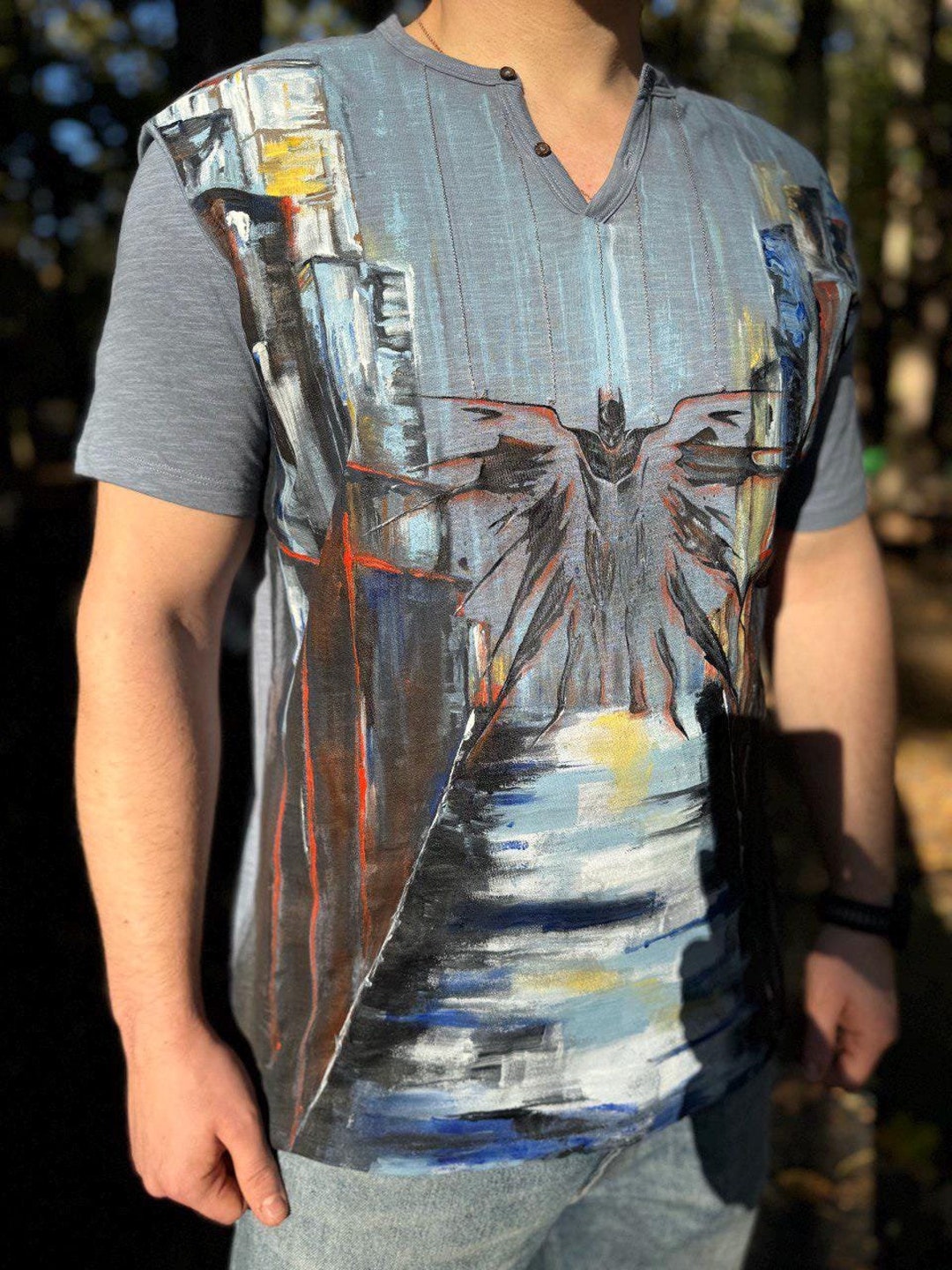 Hand-painted Cotton T-shirt: Custom Design, Unique Art - Etsy