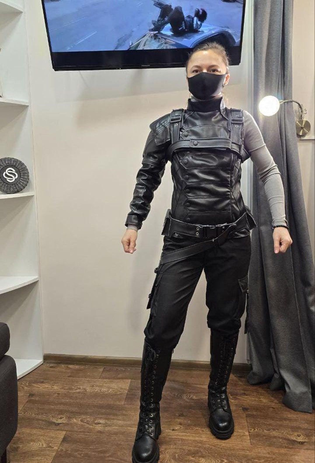 Tactical Cyberpunk Cosplay Costume With Armored Vest and Belt, Winter ...