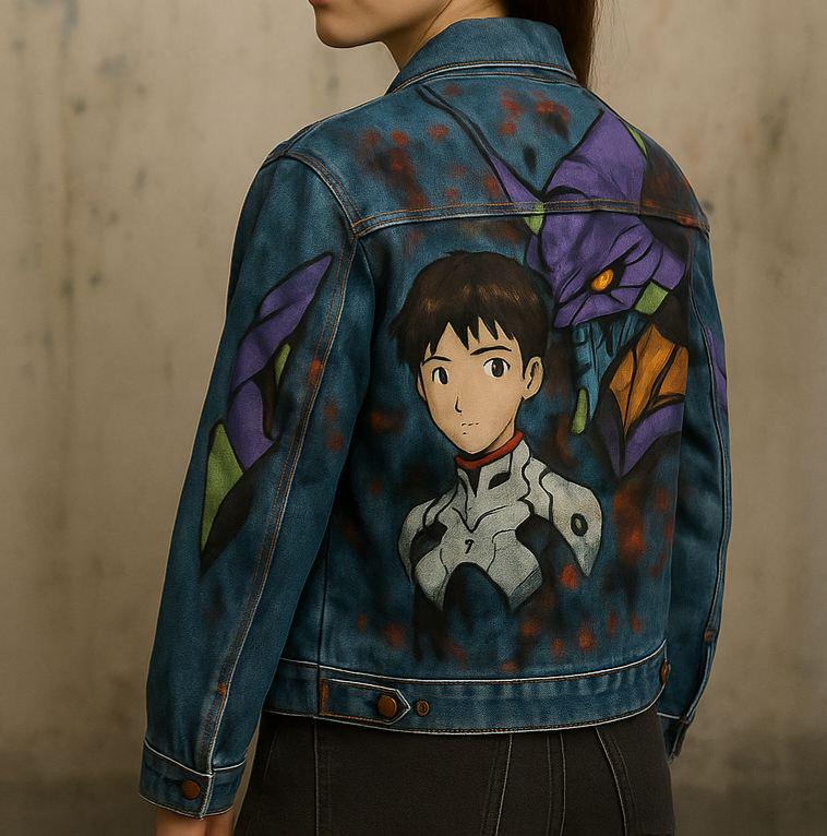 Custom Hand-painted Anime Denim Jacket, Personalized Clothing - Etsy