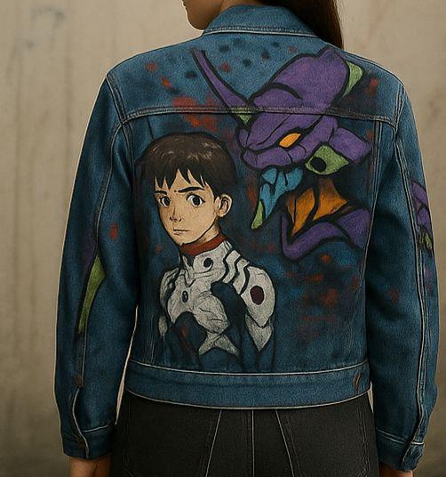 Custom Hand-painted Anime Denim Jacket, Personalized Clothing - Etsy