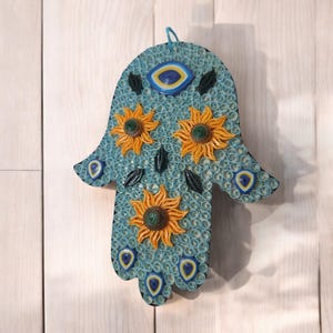 Hamsa Hand Quilling Art With Evil Eye Blessings for Your Home Gift for ...