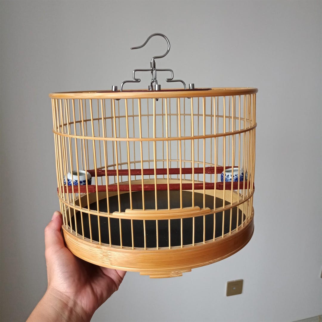 Handcrafted Wooden Round Birdcage - Decorative Rustic Bird Cage ...
