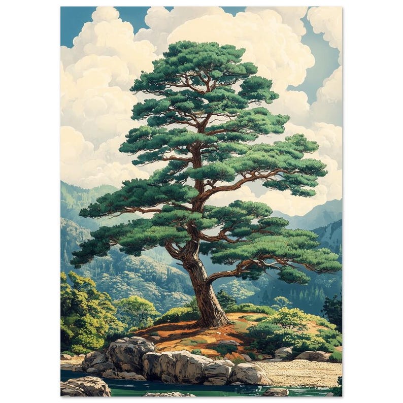 Vintage Tree Poster Botanical Illustration Print Full Color Nature Wall ...