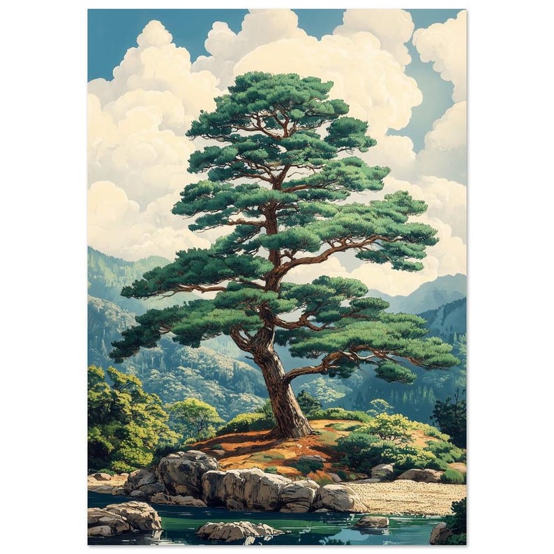 Vintage Tree Poster Botanical Illustration Print Full Color Nature Wall ...