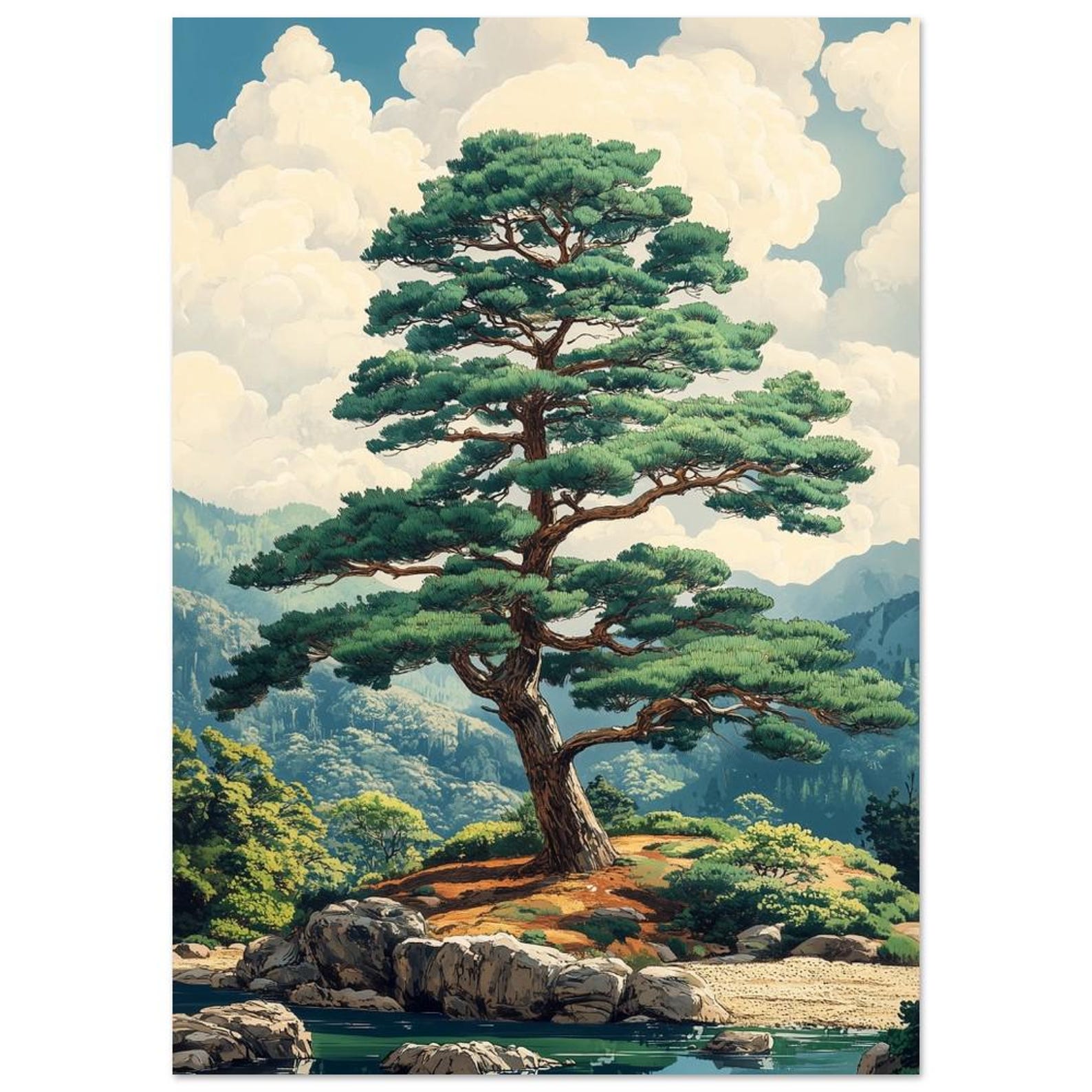 Vintage Tree Poster Botanical Illustration Print Full Color Nature Wall ...