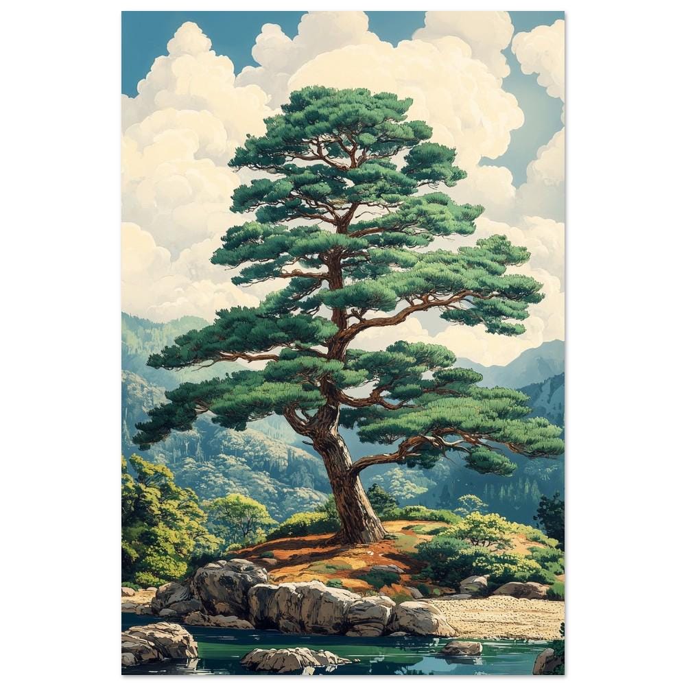 Vintage Tree Poster Botanical Illustration Print Full Color Nature Wall ...