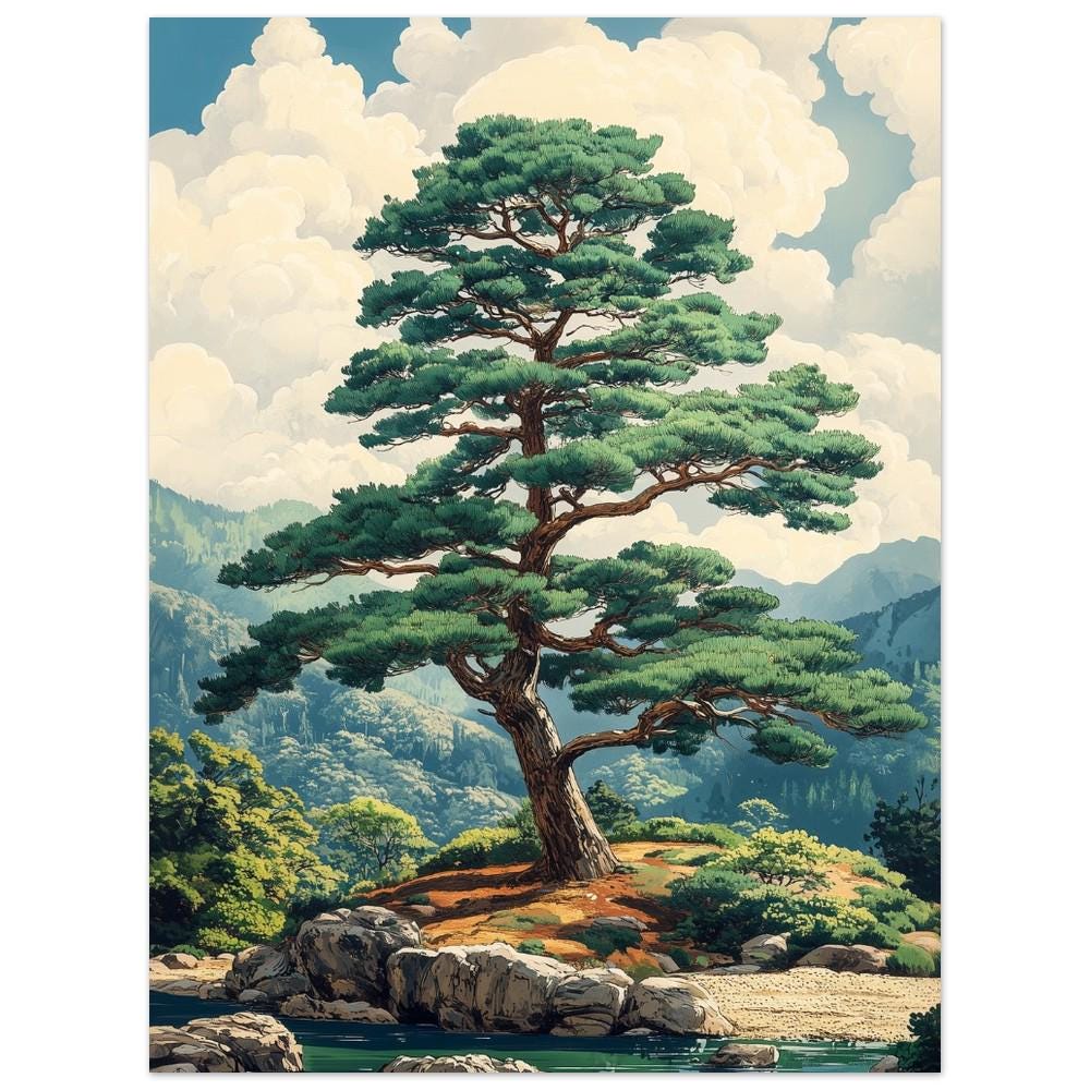 Vintage Tree Poster Botanical Illustration Print Full Color Nature Wall ...