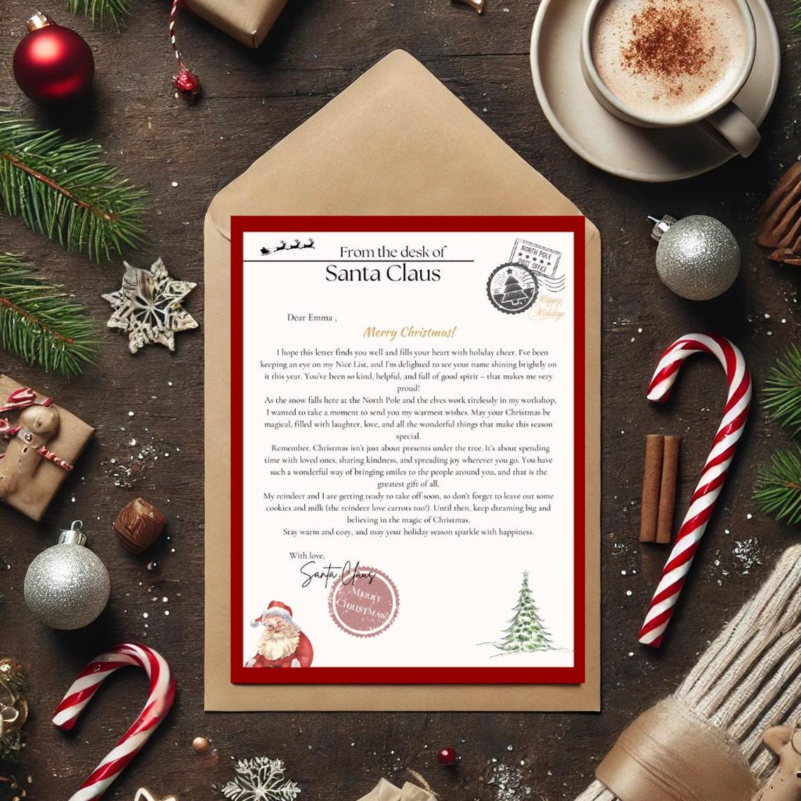 Editable Santa Letter PDF - Instant Download, Printable Christmas ...